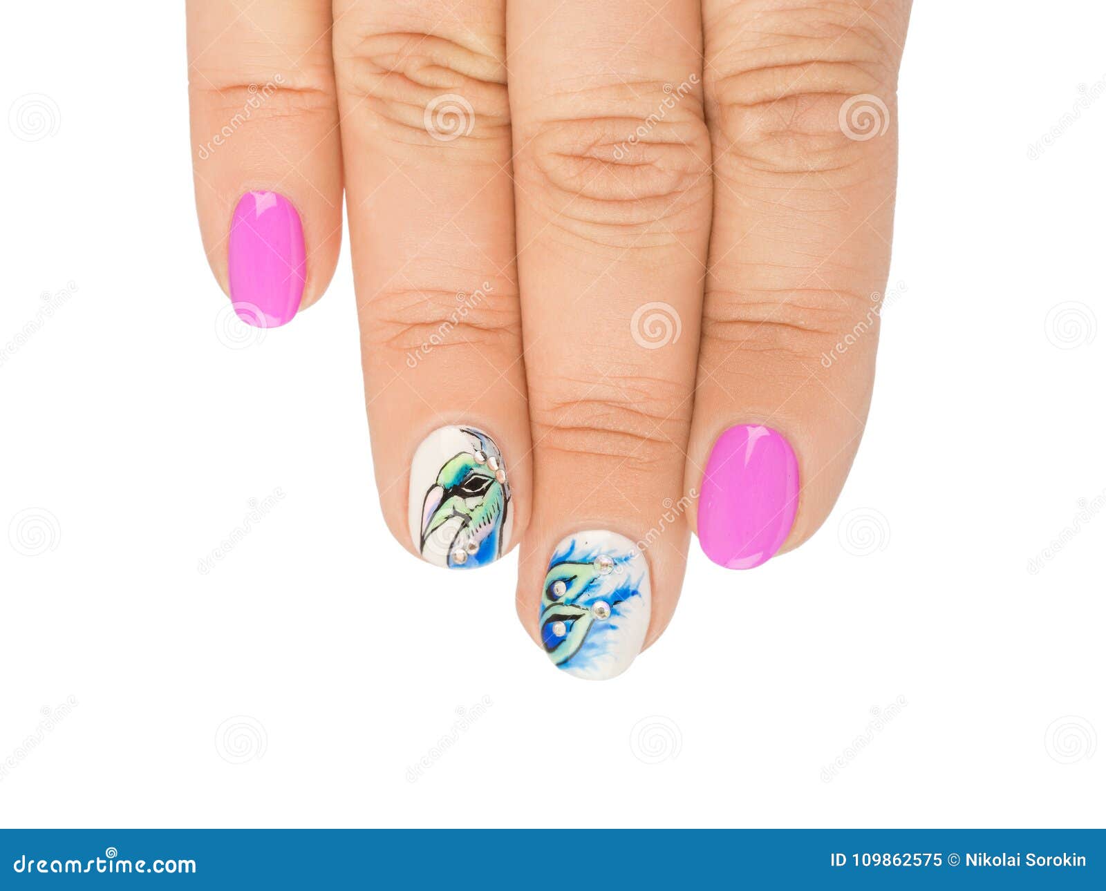 Clavo Del Dedo Con El Modelo Imagen de archivo - Imagen de encanto ...