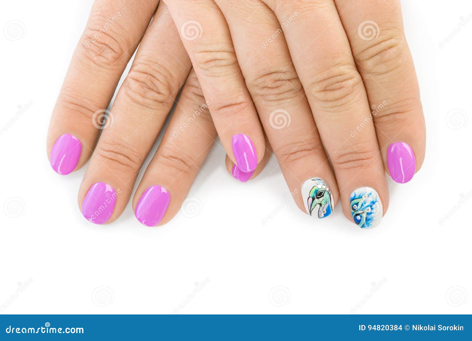 Clavo Del Dedo Con El Modelo Foto de archivo - Imagen de cosmético ...