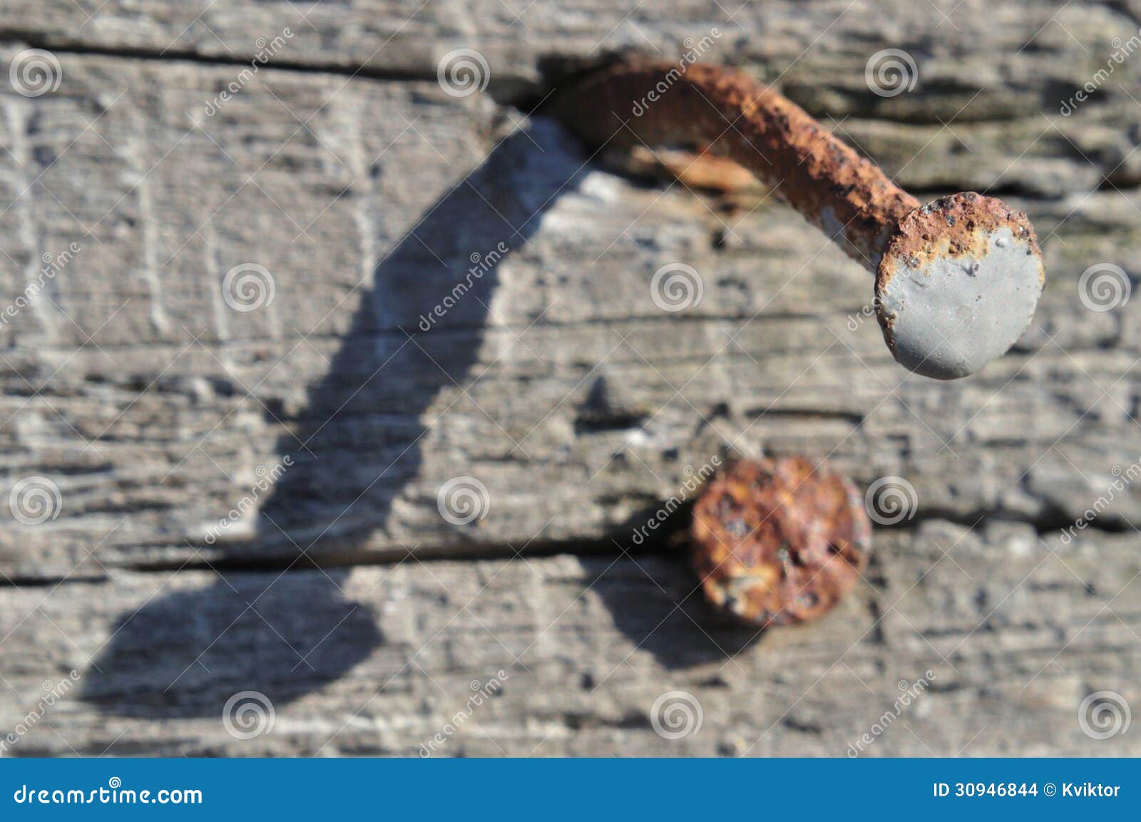 Clavo Oxidado En La Madera Vieja Foto de archivo - Imagen de grano ...