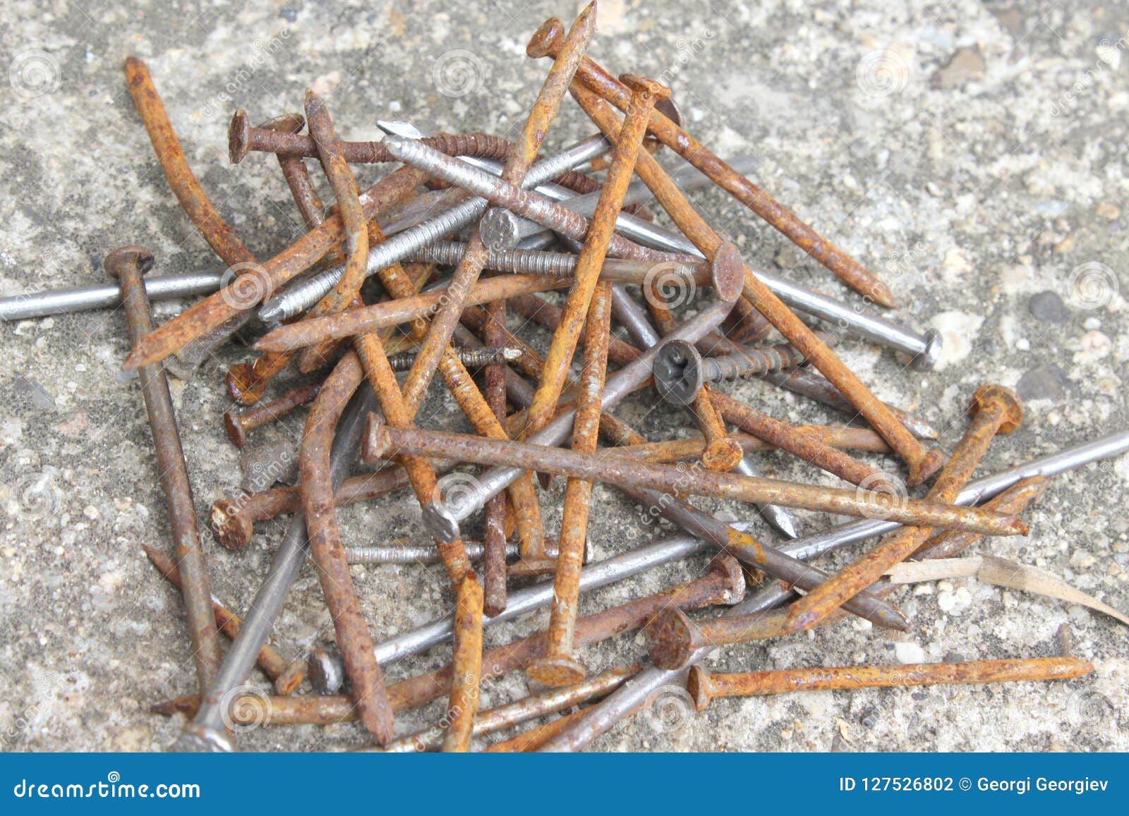 Clavos De Los Clavos Para Clavar a Tableros Foto de archivo - Imagen de ...