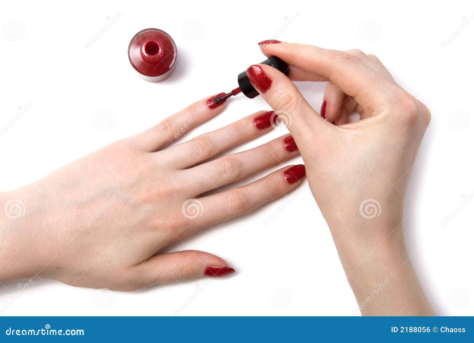 Clavos del rojo del color foto de archivo. Imagen de muchacha - 2188056