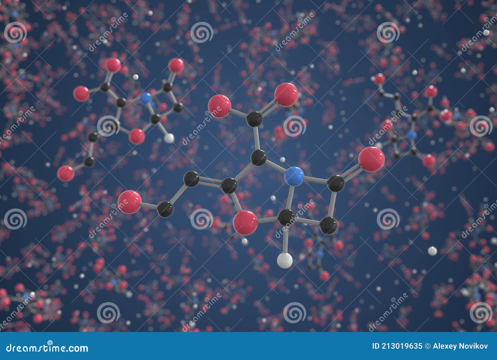 Clavulanic Acid Molecule. Ball-and-stick Molecular Model. Chemistry ...