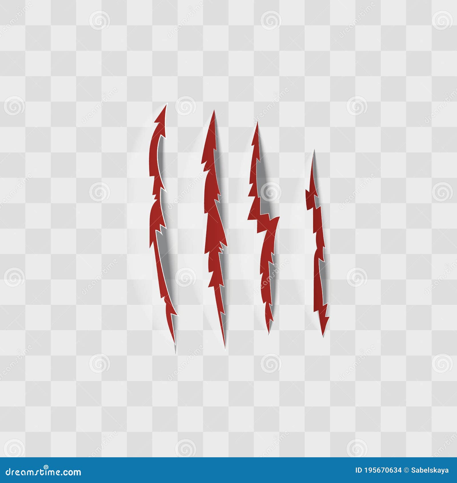 Claw Bloody Scratch on Torn Surface Realistic Vector Illustration ...