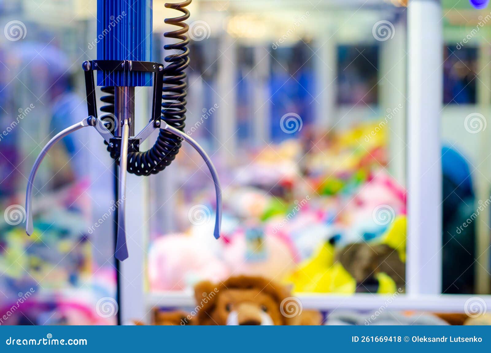 A Claw Crane Game Machine with Toys Stock Photo - Image of gamble ...