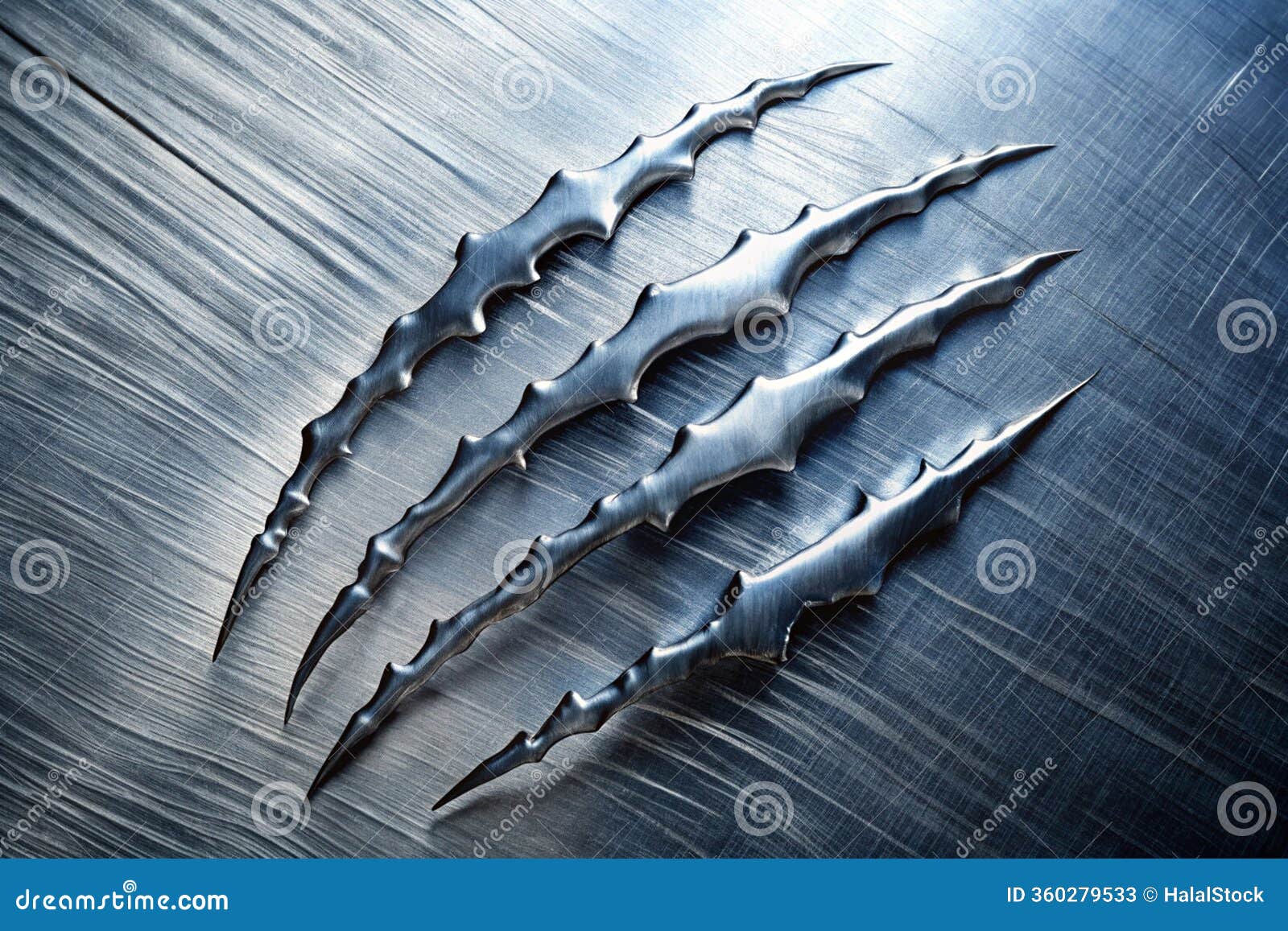 Claw Damage on Metal Background Stock Illustration - Illustration of ...