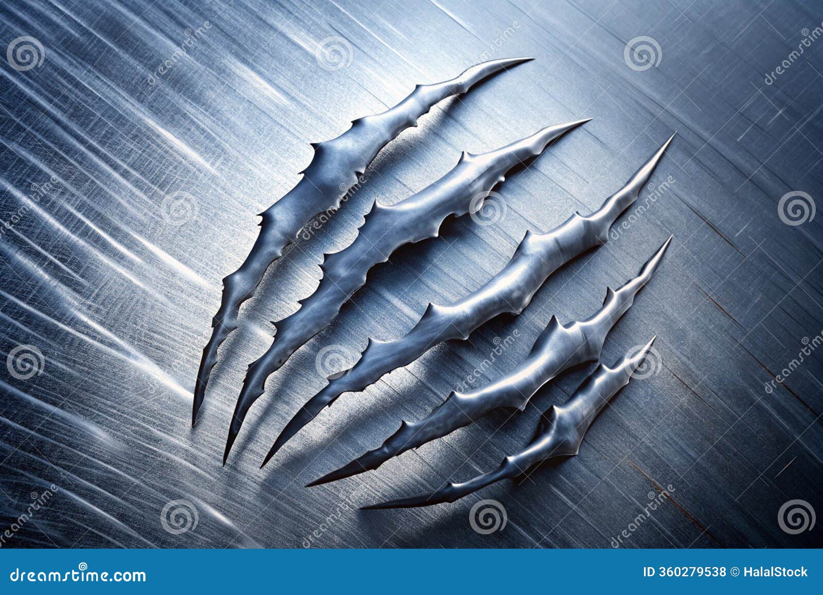 Claw Damage on Metal Background Stock Illustration - Illustration of ...