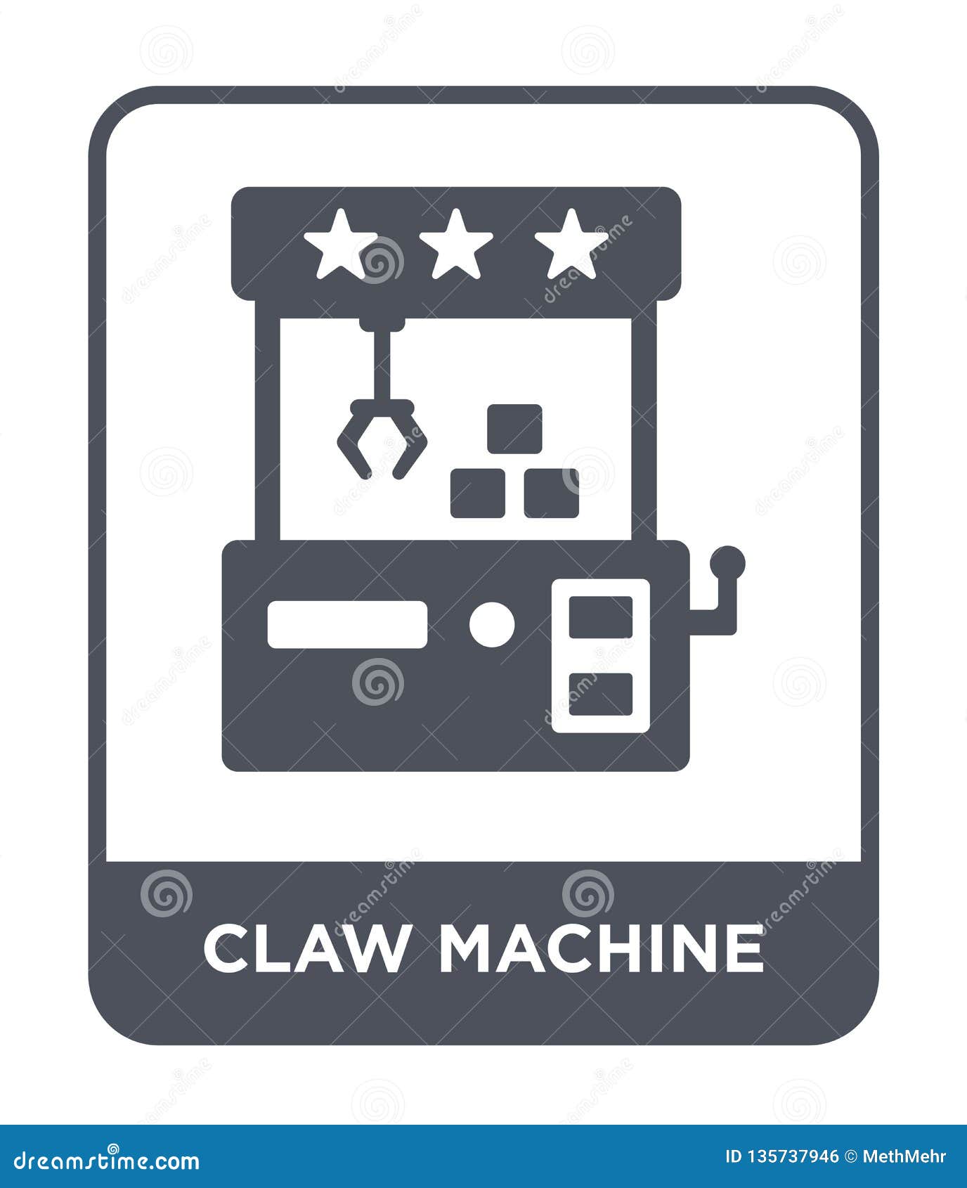 Claw Machine Icon in Trendy Design Style. Claw Machine Icon Isolated on ...