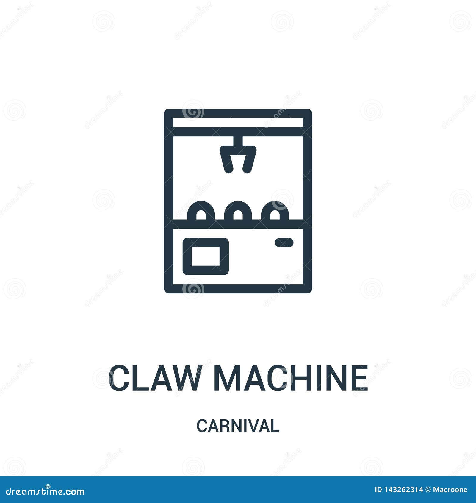 Claw Machine Icon Vector from Carnival Collection. Thin Line Claw ...