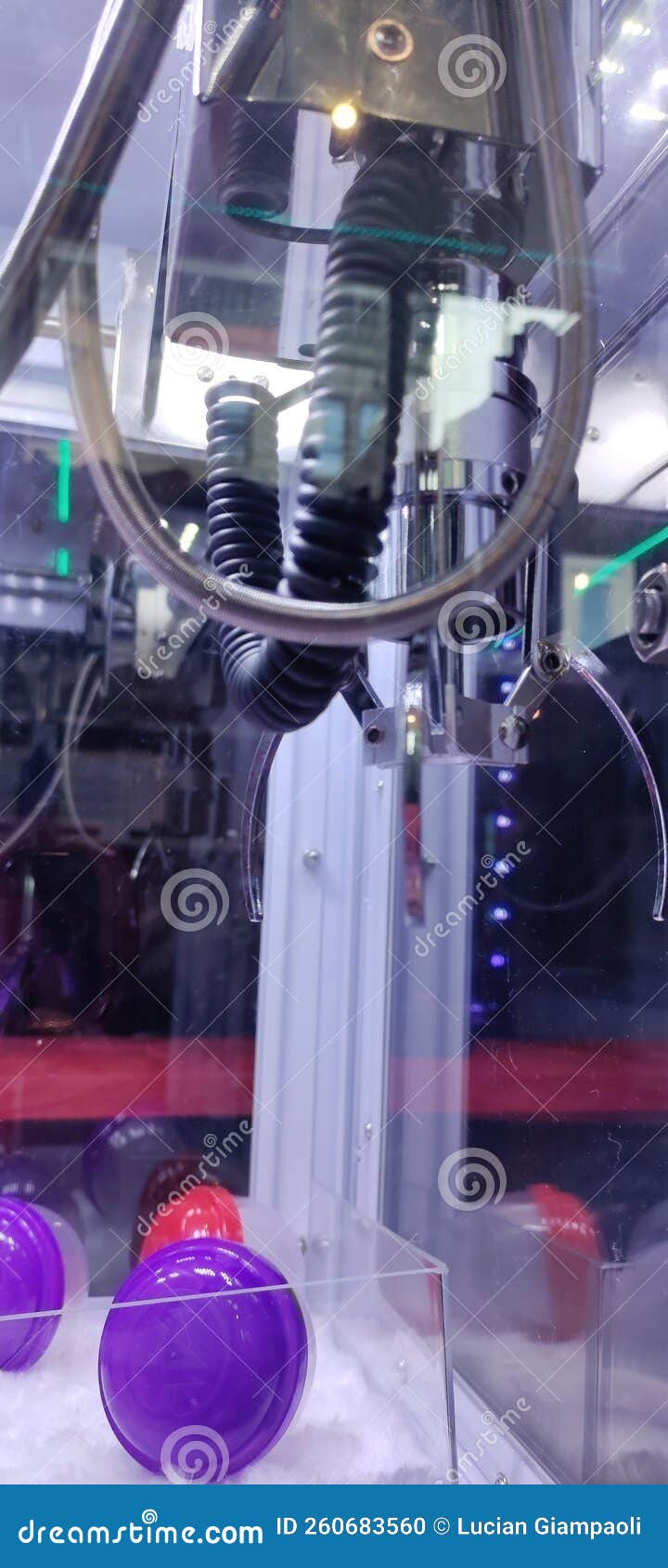 Claw Machine Inside Colorful Led Lights Stock Photo - Image of claw ...