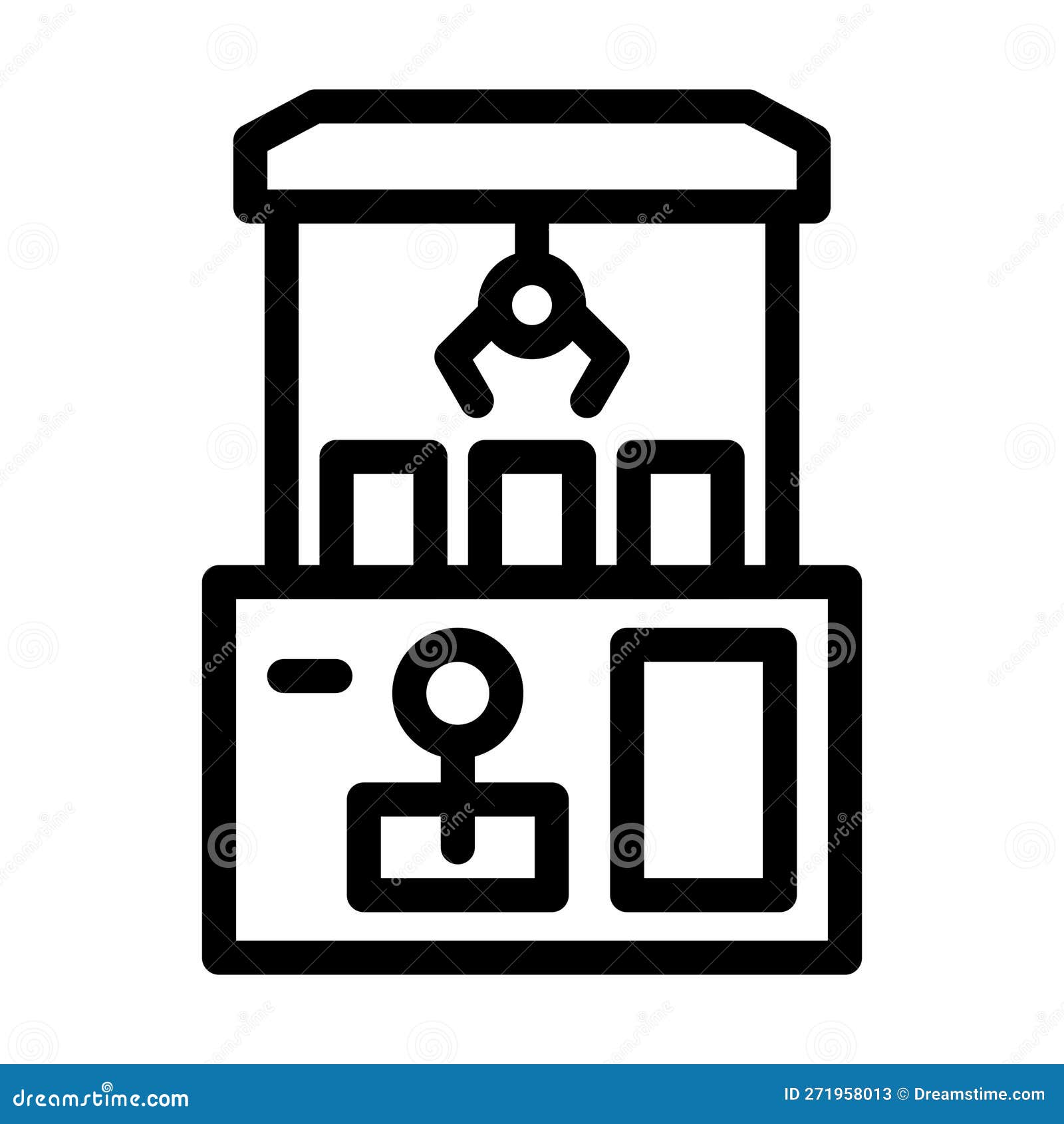 Claw Machine Vector Thick Line Icon for Personal and Commercial Use ...