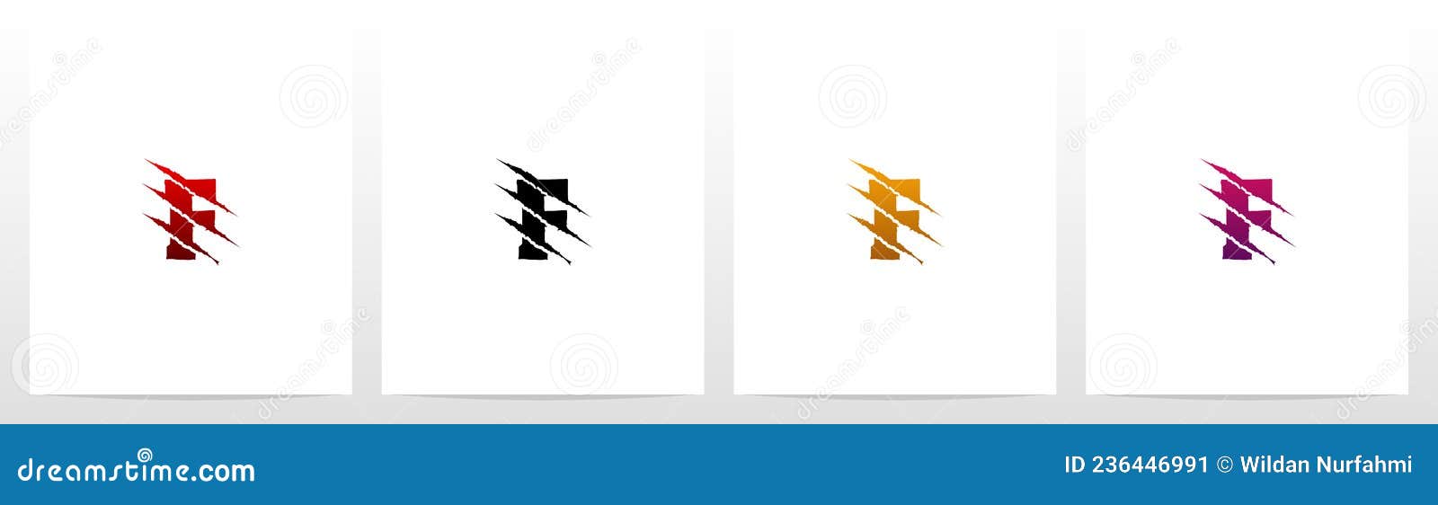 Claw Marks on Letter Logo Design F Stock Vector - Illustration of ...
