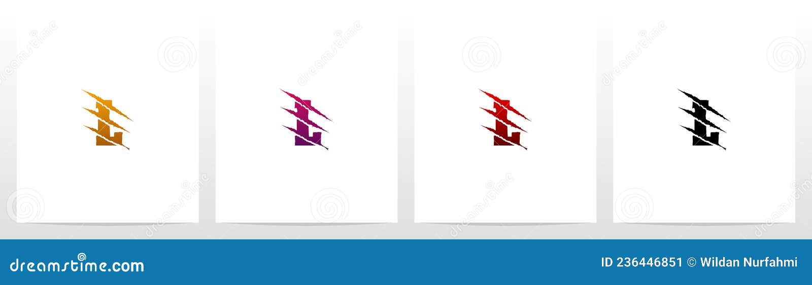 Claw Marks on Letter Logo Design L Stock Vector - Illustration of ...