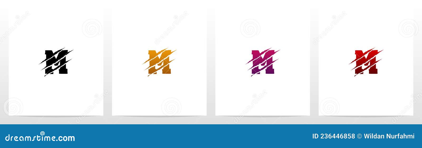 Claw Marks on Letter Logo Design M Stock Vector - Illustration of ...