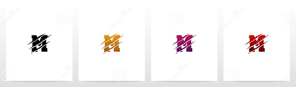 Claw Marks on Letter Logo Design M Stock Vector - Illustration of ...