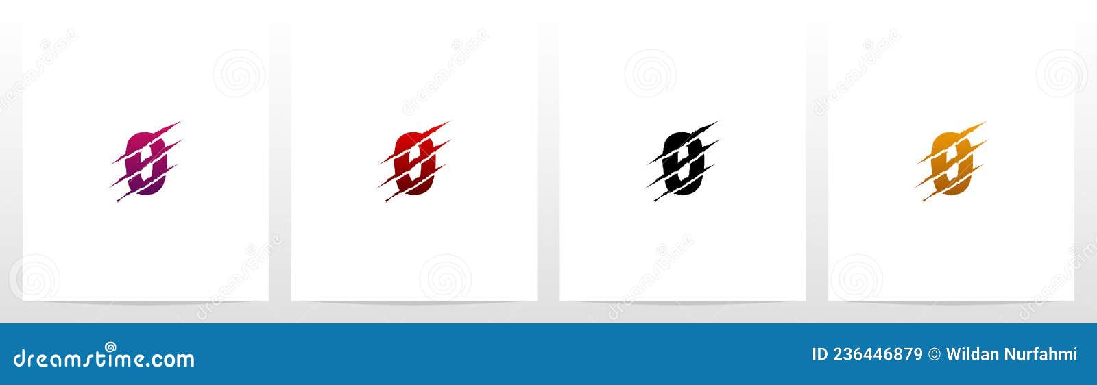 Claw Marks on Letter Logo Design O Stock Vector - Illustration of claws ...