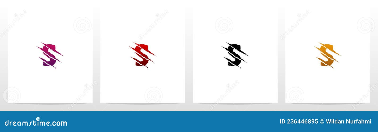 Claw Marks on Letter Logo Design S Stock Vector - Illustration of sharp ...