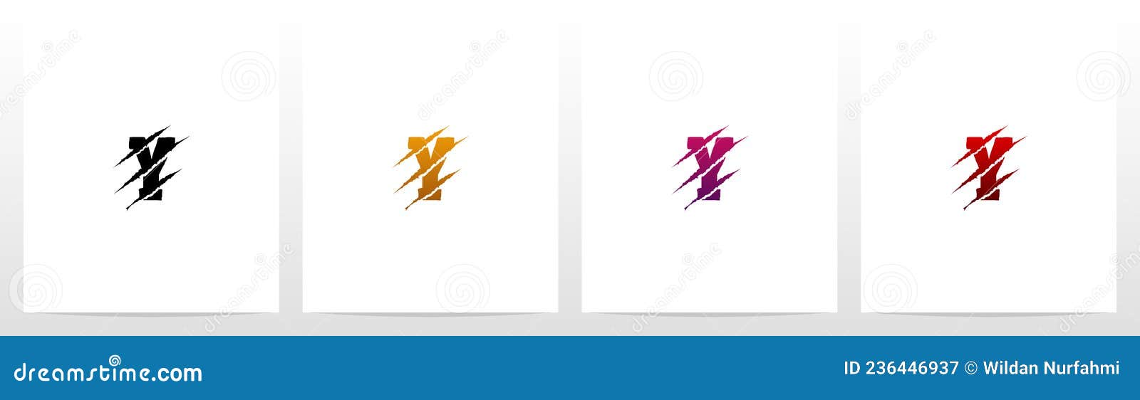 Claw Marks on Letter Logo Design Y Stock Vector - Illustration of mark ...