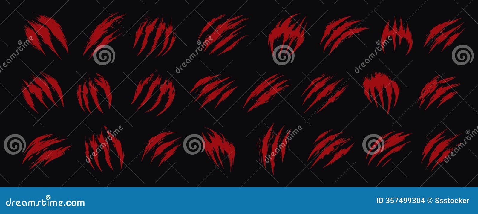 Claw Marks. Sharp Jagged Scratch Trace of Animals Tigers Bears Paws ...