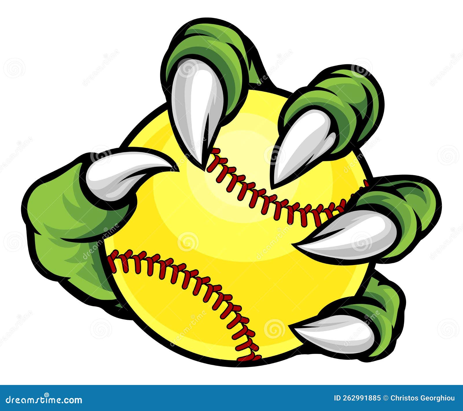 Claw Monster Talons Hand Holding Softball Ball Stock Vector ...