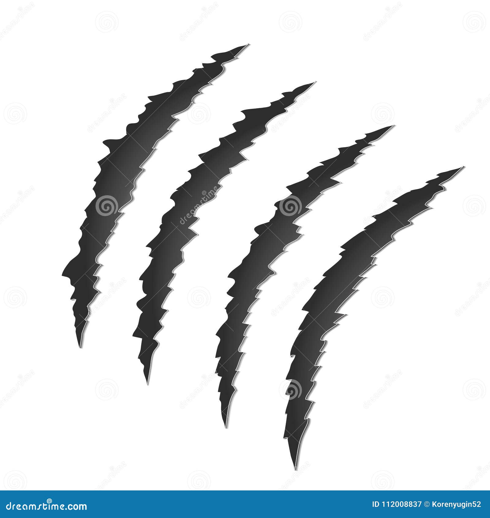 Claw Scratch Mark. Torn Scrape Trace of Beast Stock Vector ...