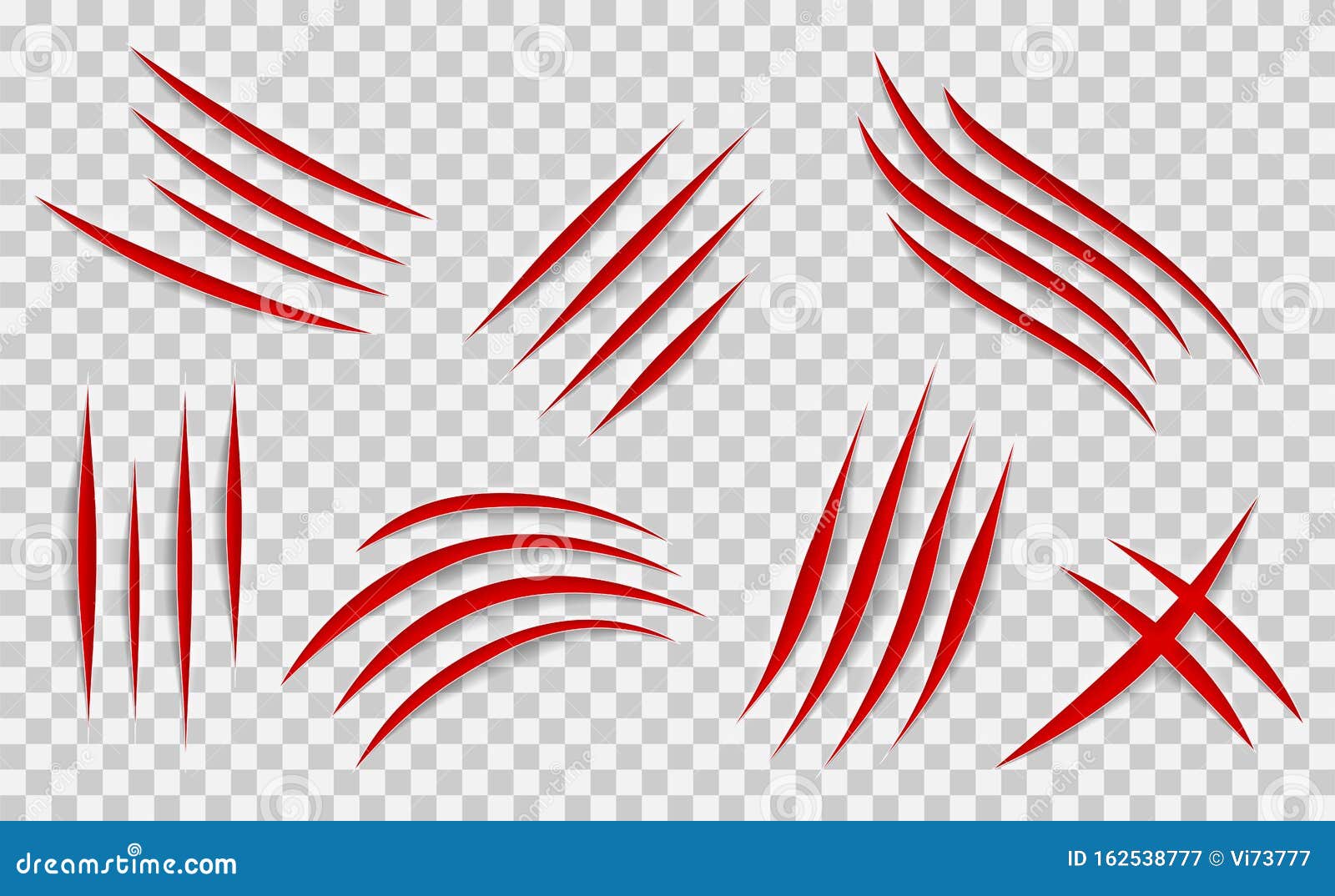 Claw Scratches Mark Set. Vector Scrape Track. Stock Vector ...