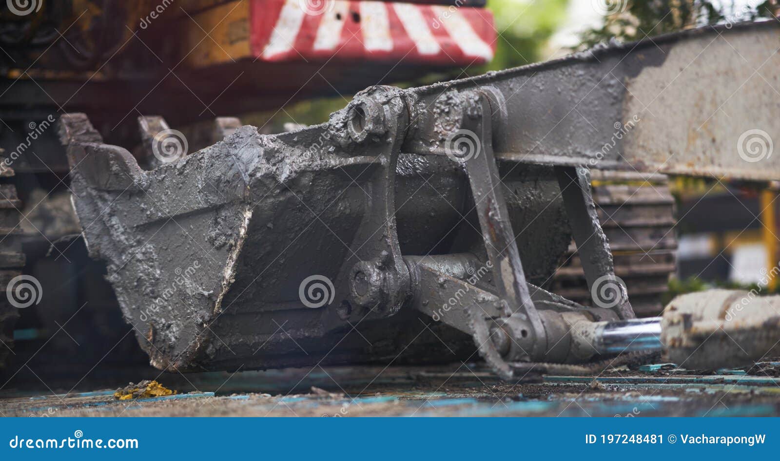 Claw or Shovel of Digger Machine Use in Construction Site in Colsed Up ...