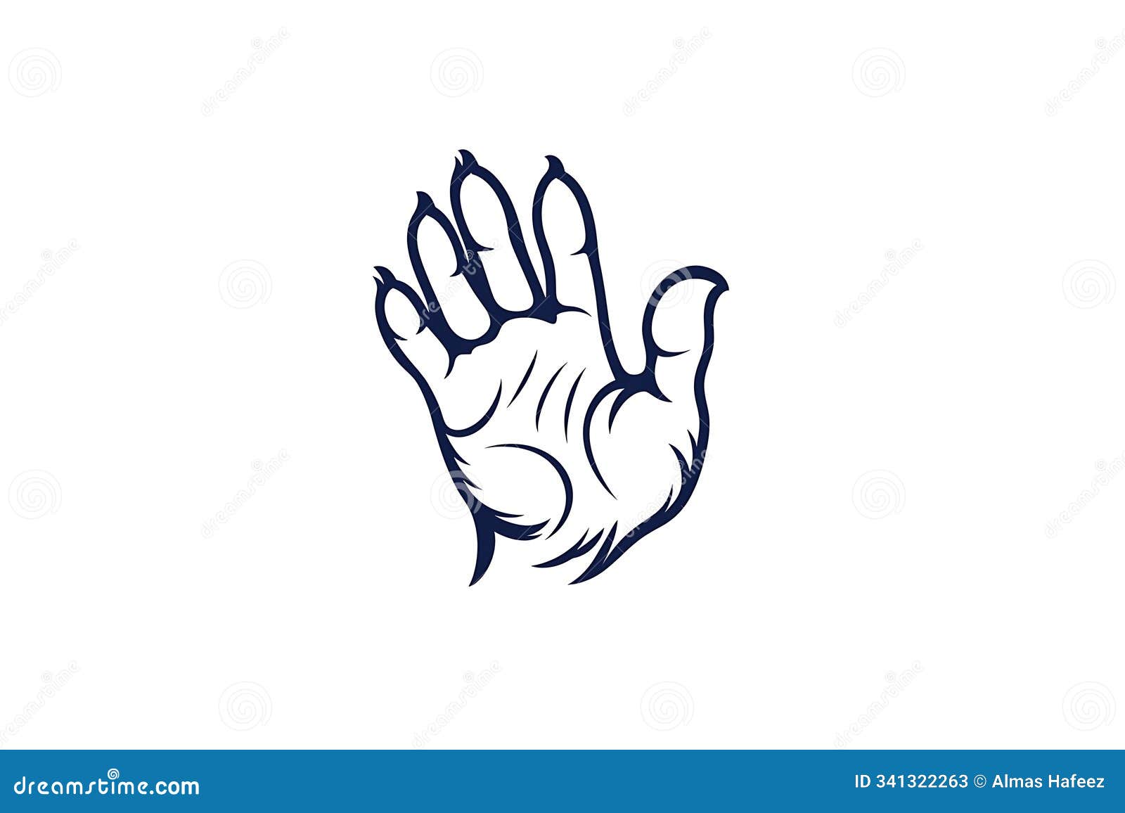 Clawed Hand Gesture with Sharp Nails Stock Illustration - Illustration ...