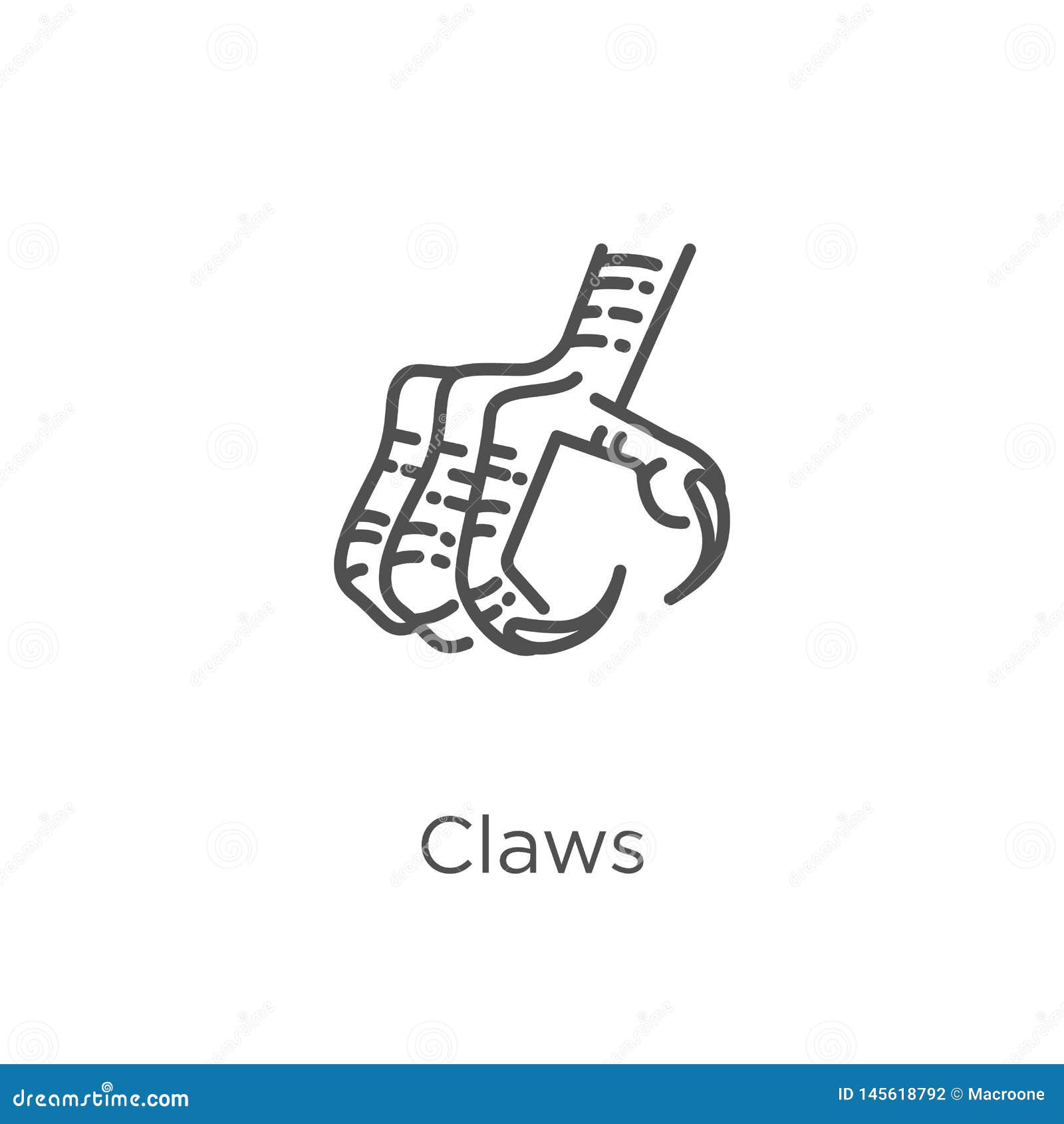 Claws Line Icons Collection. Sharp, Fierce, Powerful, Grasping, Talons ...
