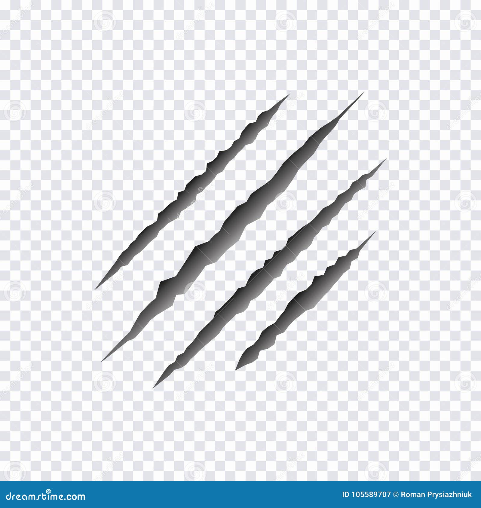 Claws Paw Scratches Isolated Vector On Transparent Background. Animal ...