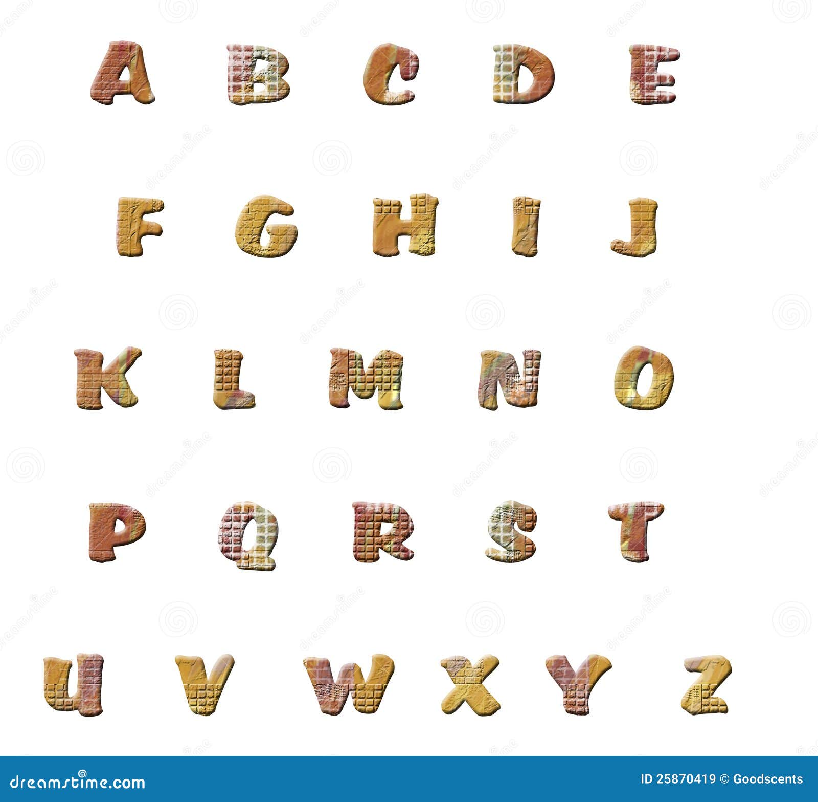 Clay alphabet letters stock illustration. Illustration of texture ...