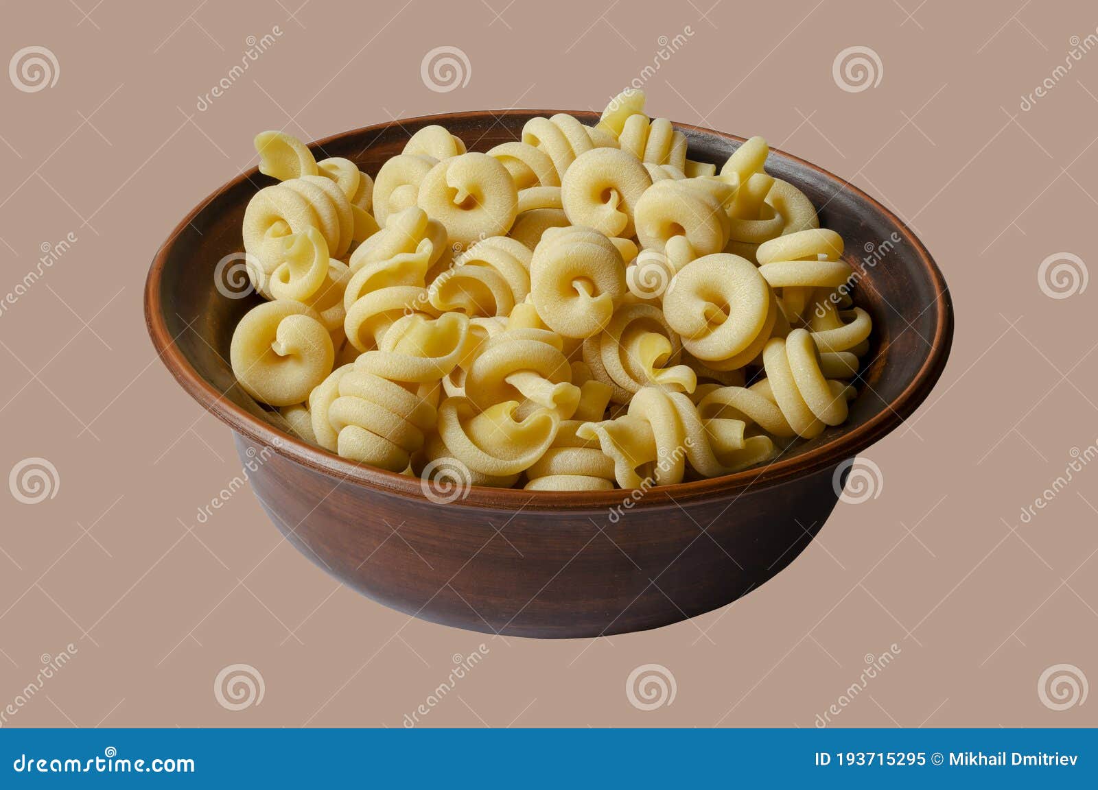Clay Bowl Full of Uncooked Insalatonde Pasta Stock Image - Image of ...