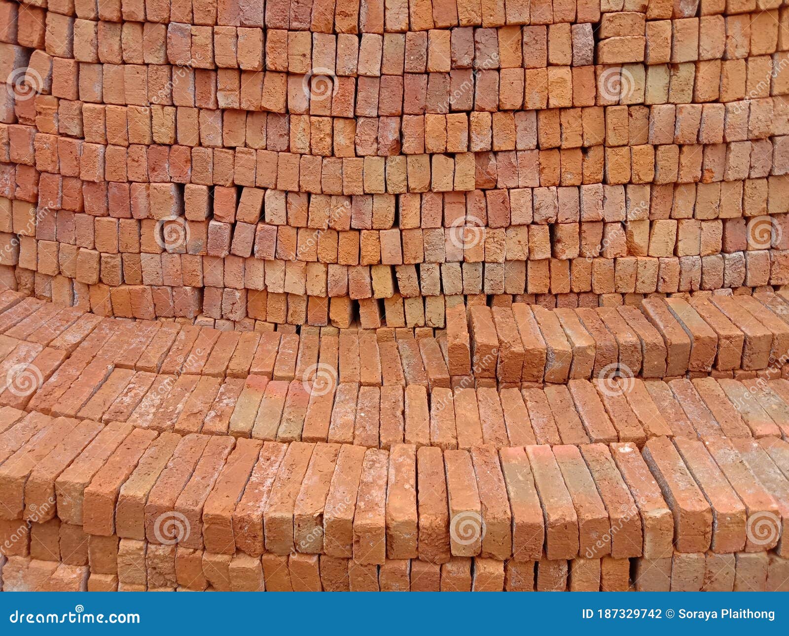 Clay Brick for Construction Building in Construction Site Closeup ...