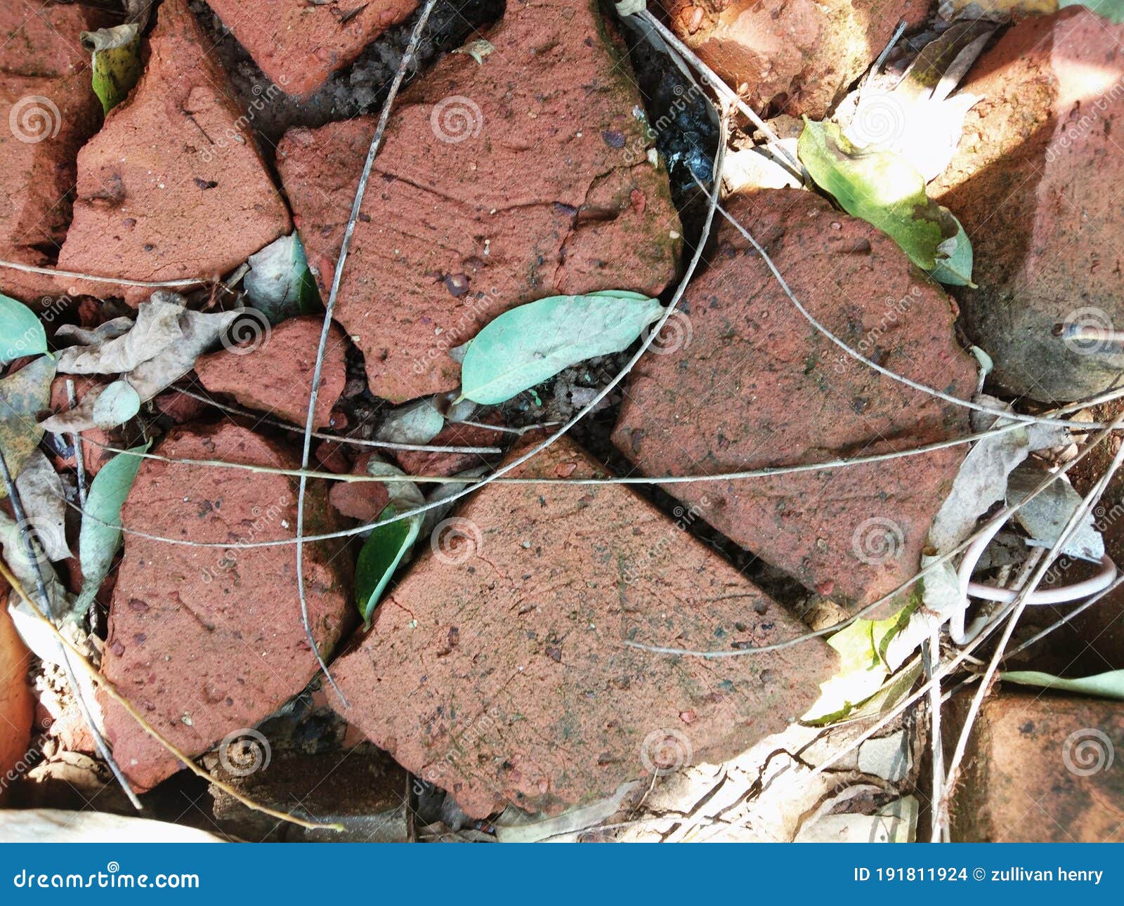 Clay Brick Construction0 Waste Stock Photo - Image of flower ...