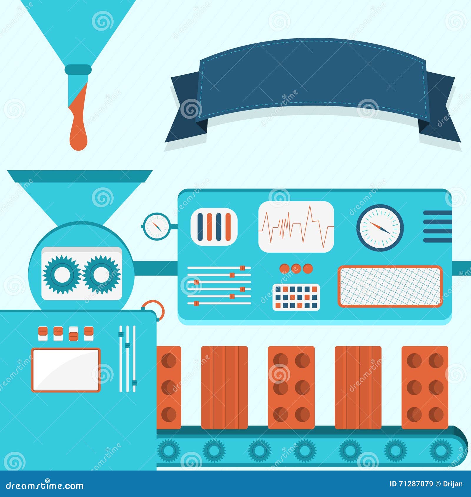 Clay bricks production stock vector. Illustration of clay - 71287079