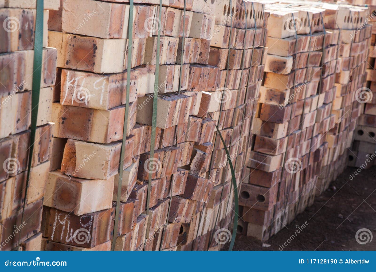 Clay Bricks in Stacks from the Side Stock Photo - Image of proof ...