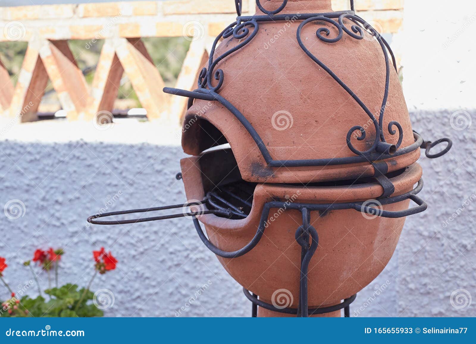Clay Burner with a Wrought Iron Pattern on the Terrace and Balcony ...