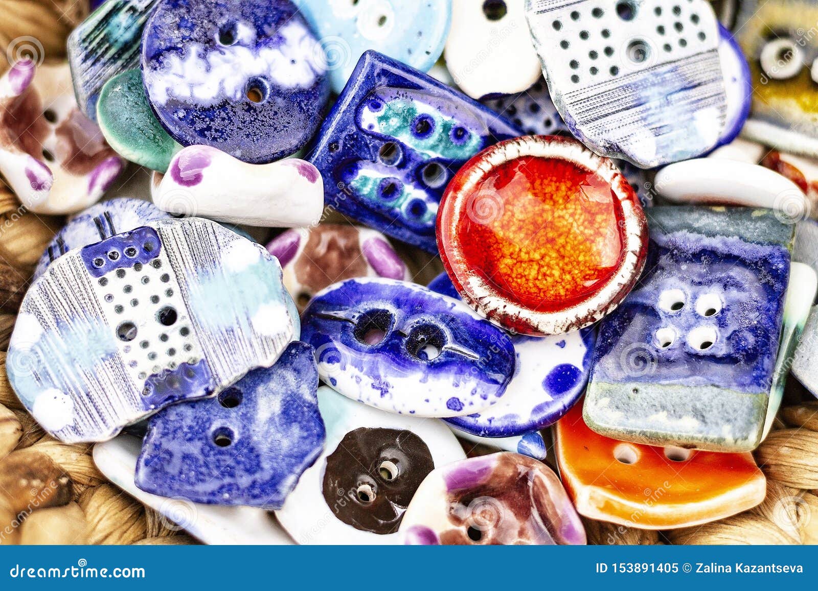 Clay Buttons after Burnig in Ceramic Kiln Stock Image - Image of ...