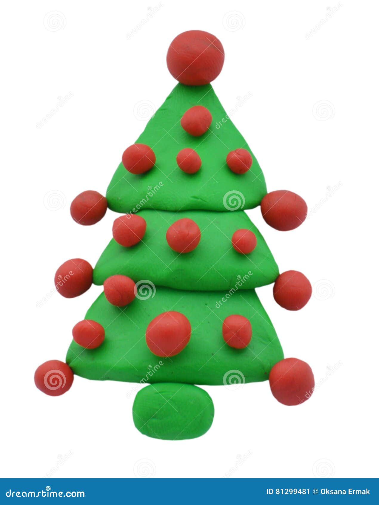 Clay Christmas Spruce or Pine Isolated on White Stock Image - Image of ...