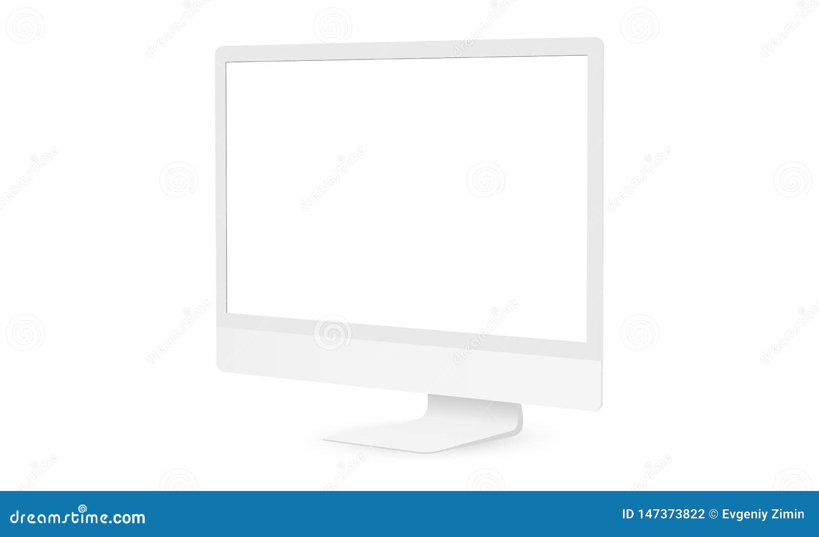 Clay Computer Monitor Mockup Half Side View Stock Illustration ...