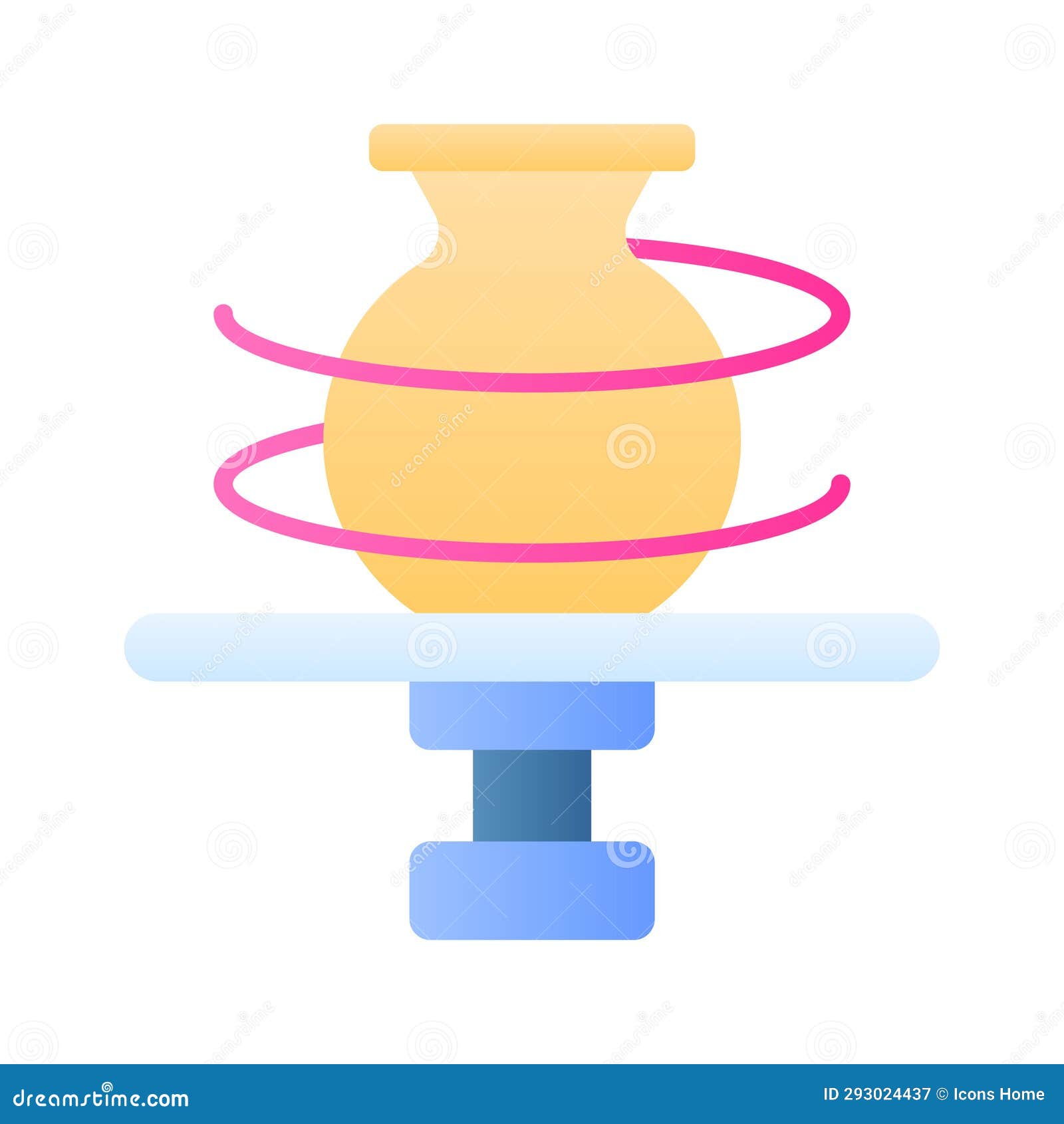 Clay Crafting Vector Design in Modern Style, Making Pottery with Rotary ...