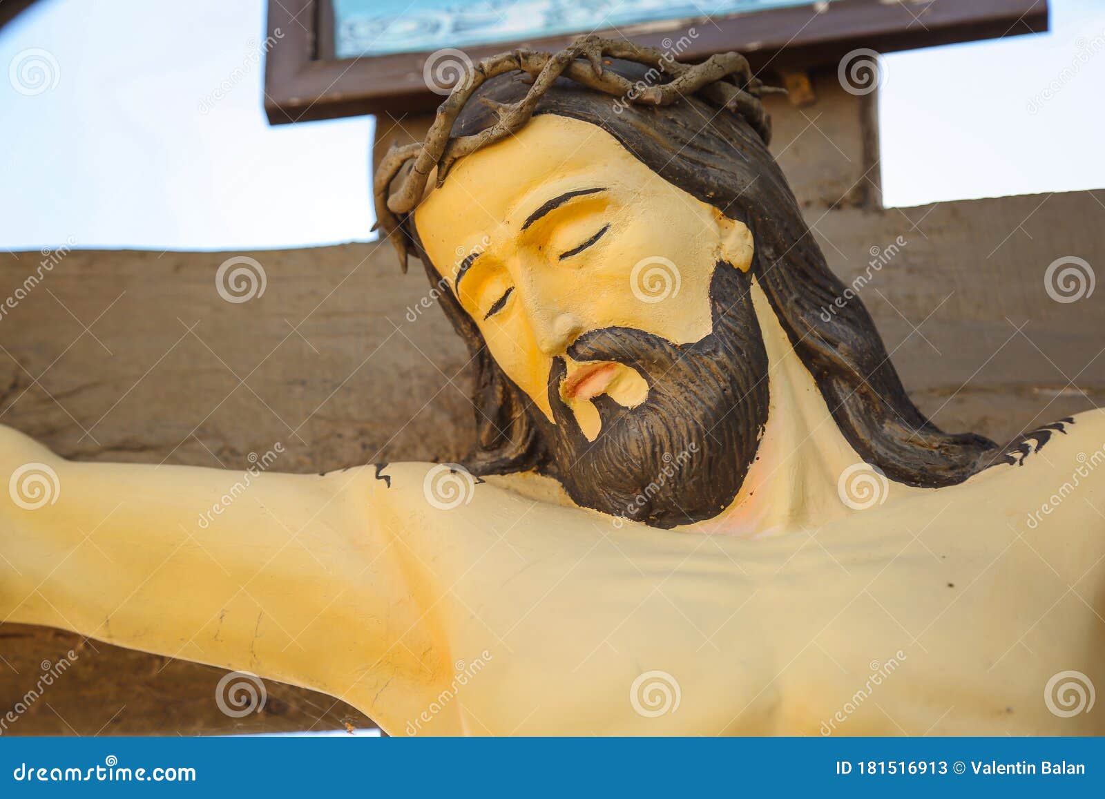 Clay Crucifix with the Figure of Jesus Christ Stock Image - Image of ...