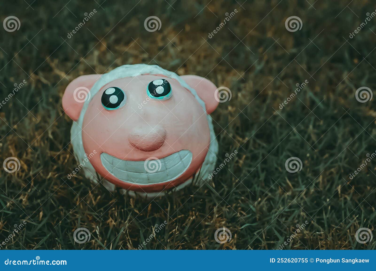 Clay doll of sheep smile stock image. Image of blue - 252620755
