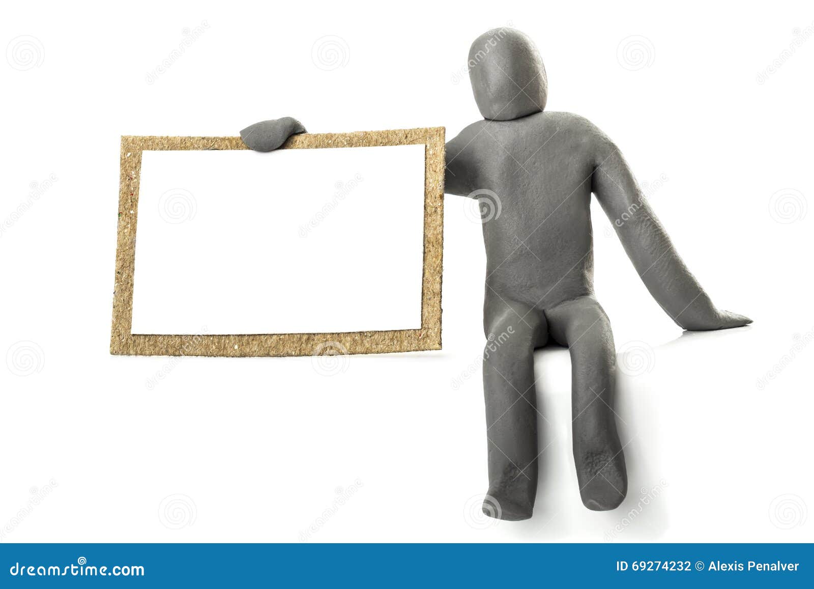 Clay Figure Sign stock photo. Image of board, gray, person - 69274232