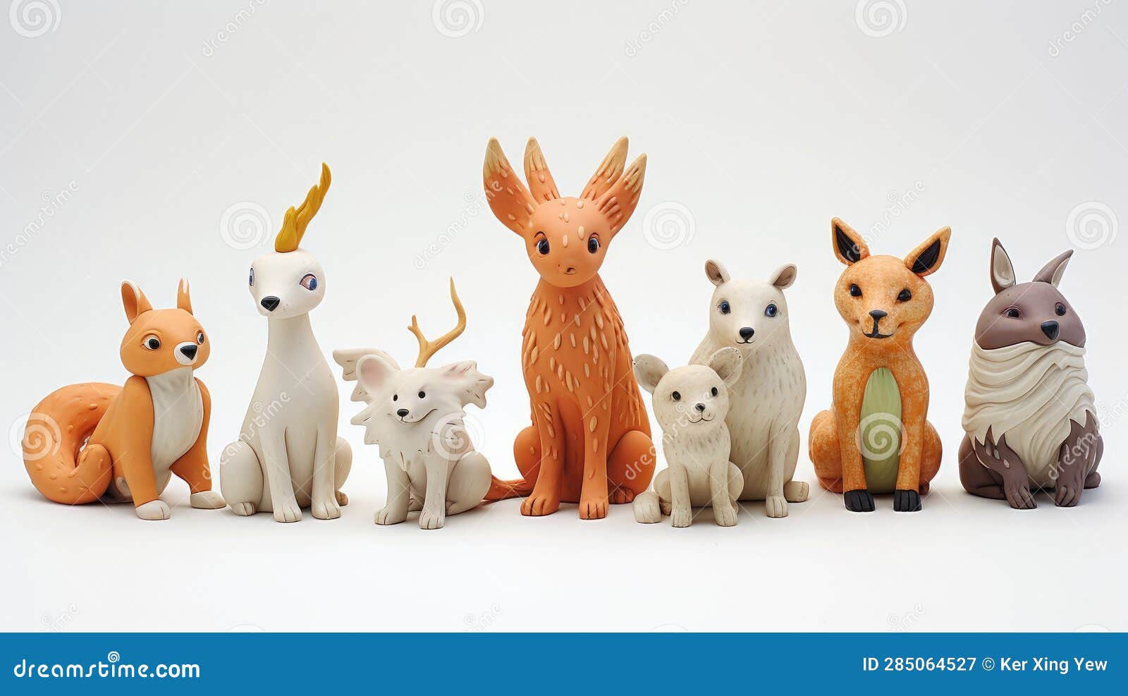 Clay figurines of animals stock illustration. Illustration of wildlife ...