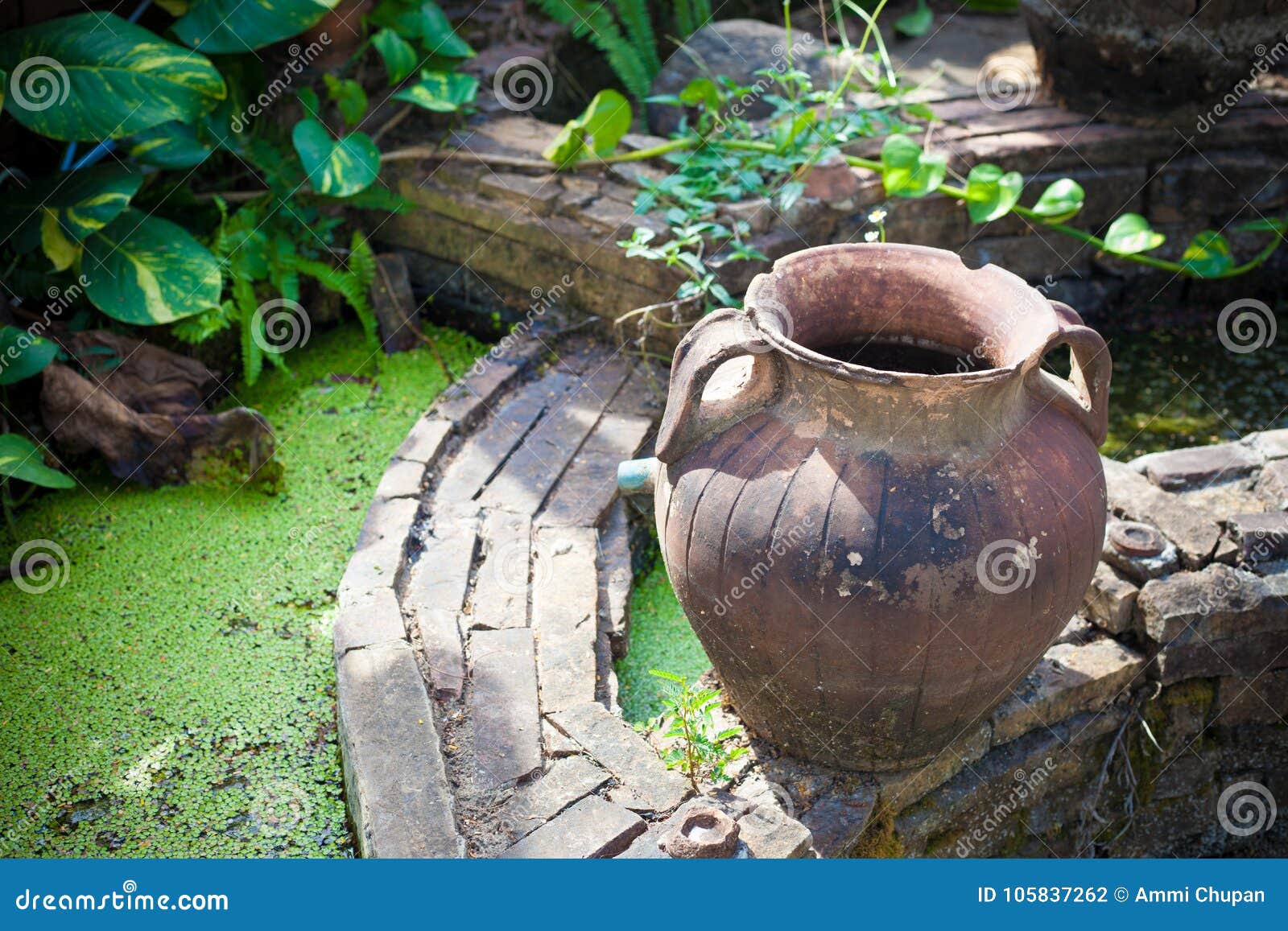 Clay Fish Decoration Of Gardening Stock Photo - Image of tree, green ...