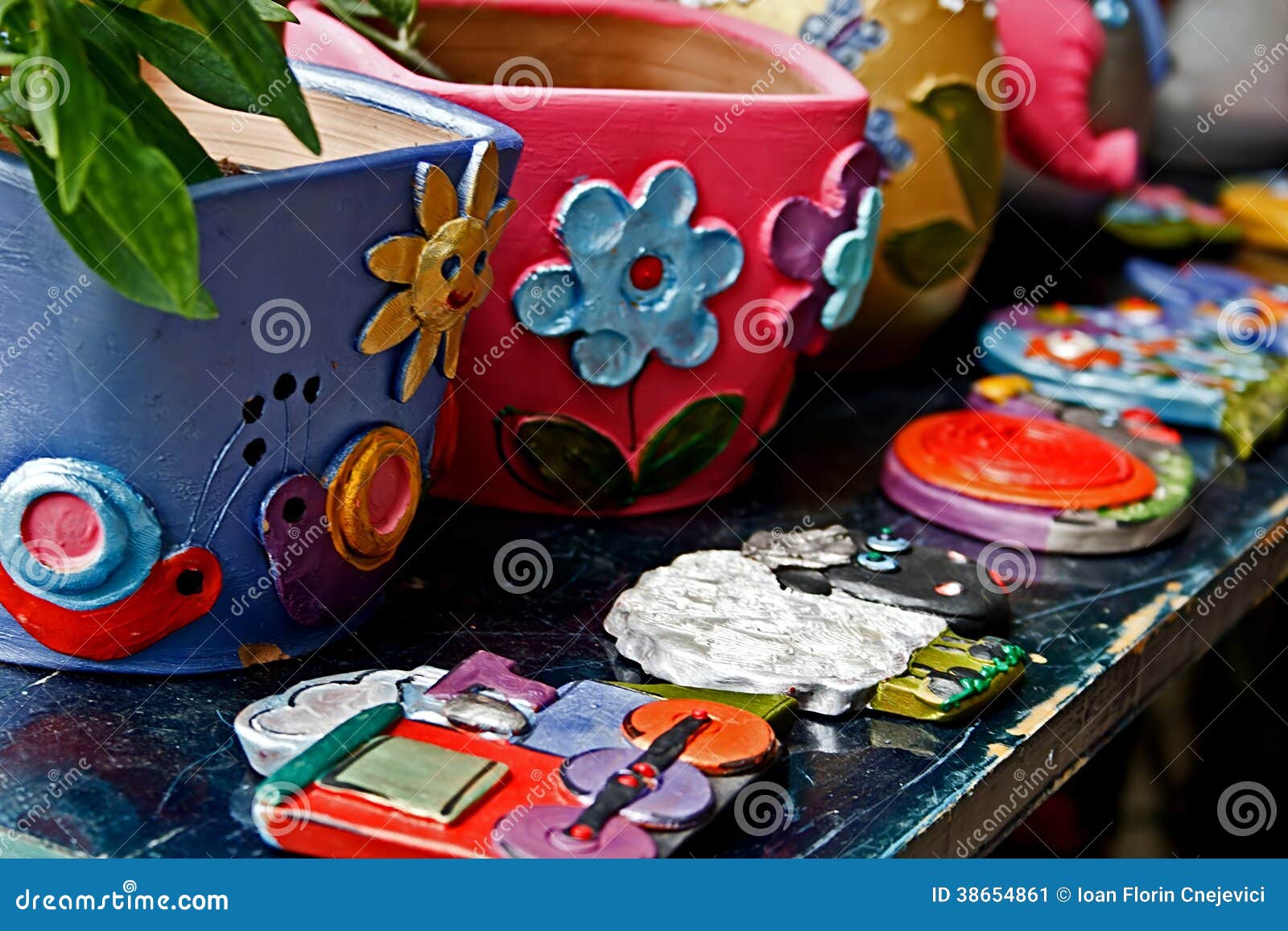 Clay forms painted 3 stock image. Image of ornamental - 38654861