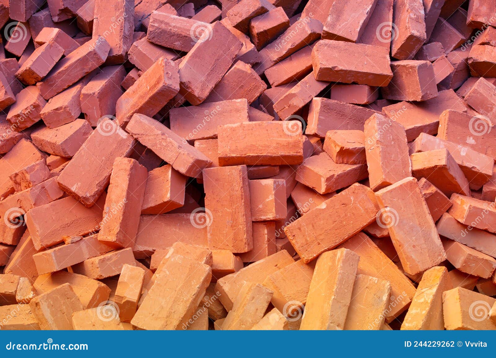 Pile of Clay Handmade Bricks Stock Photo - Image of dirt, colorful ...
