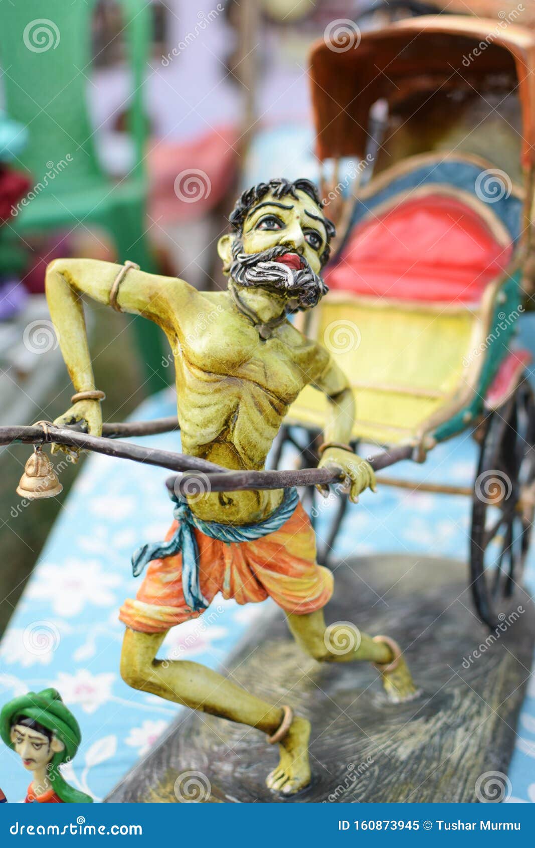 Clay Home Decor Rickshaw Puller Stock Image - Image of clay, display ...