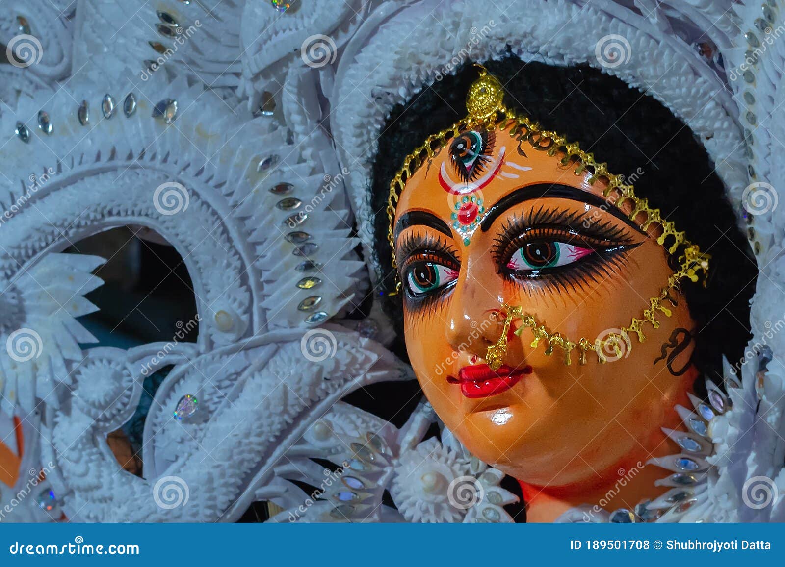 Devi Durga Indian Traditional Flock Line Art For Fashion, Textile And ...