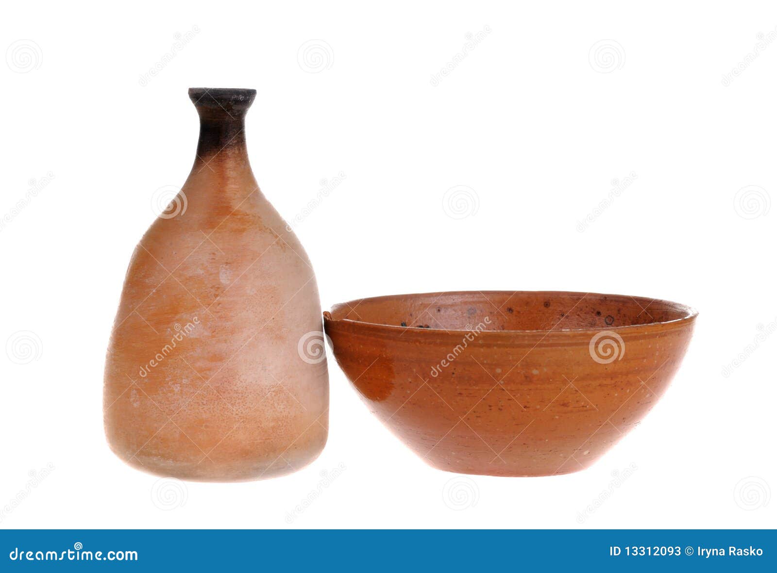 Clay jag and dish stock image. Image of object, thin - 13312093